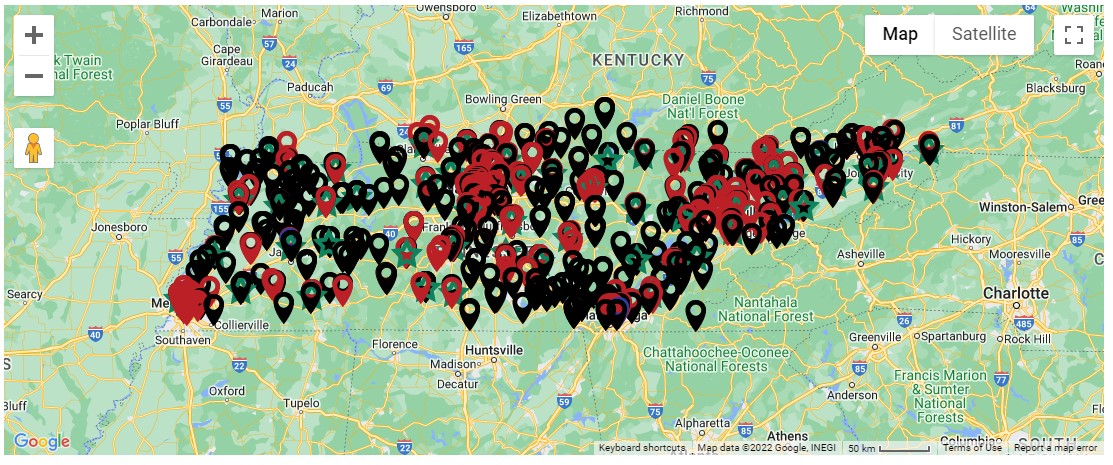Victim Resources Map - Tennessee District Attorneys General Conference